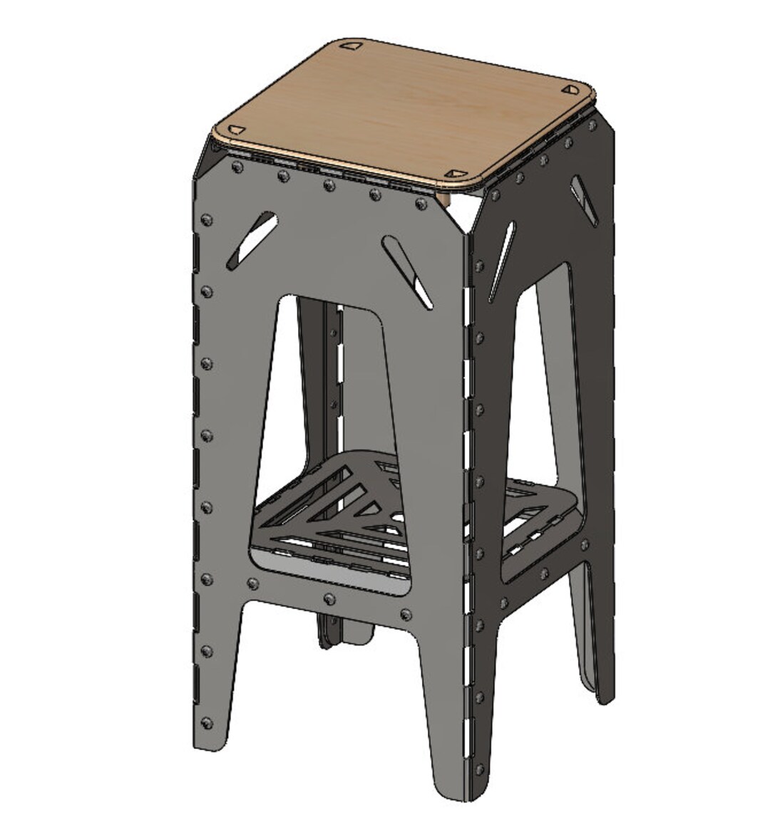 Metal Bar Stool DXF File for CNC Laser or Plasma Cutting, Stool Dxf ...