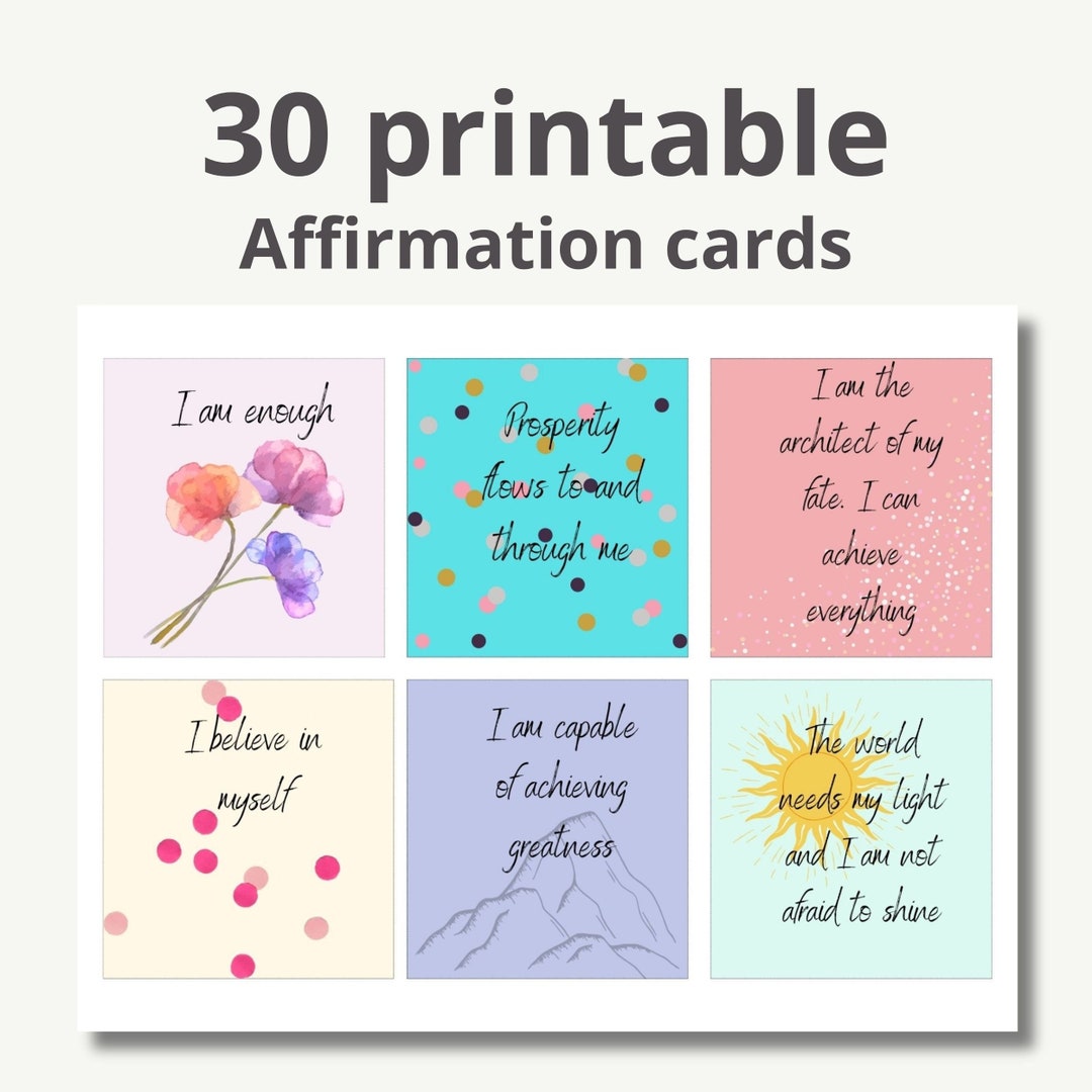 Positive Affirmation Card Deck, Vision Board Printables, Cards for Law ...