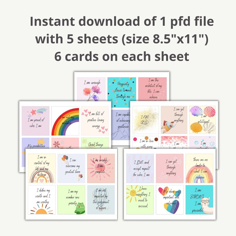 Positive Affirmation Card Deck, Vision Board Printables, Cards for Law ...