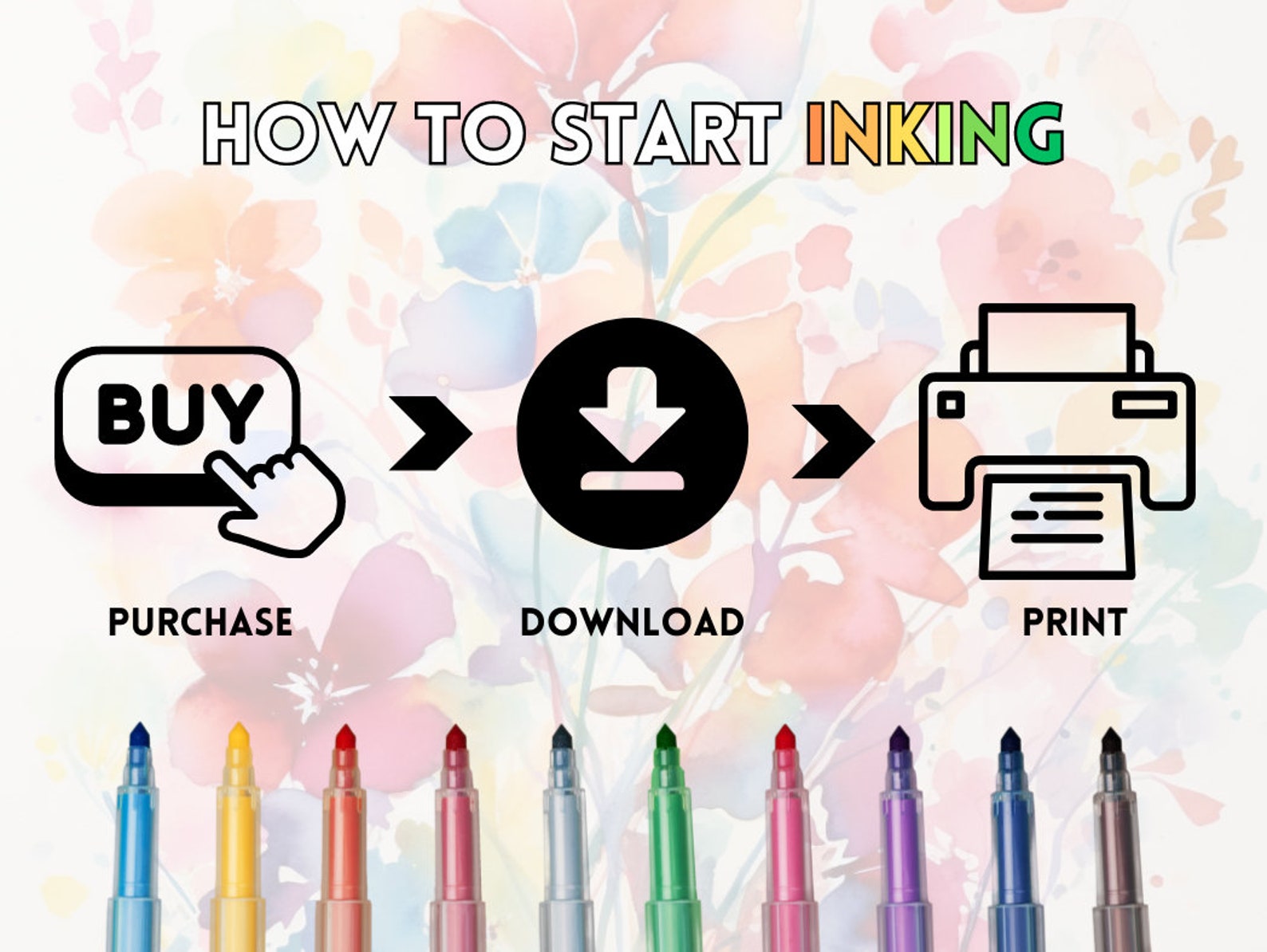 Floral Reverse Coloring Pages, Bundle 20 Flower Motifs, Instant ...