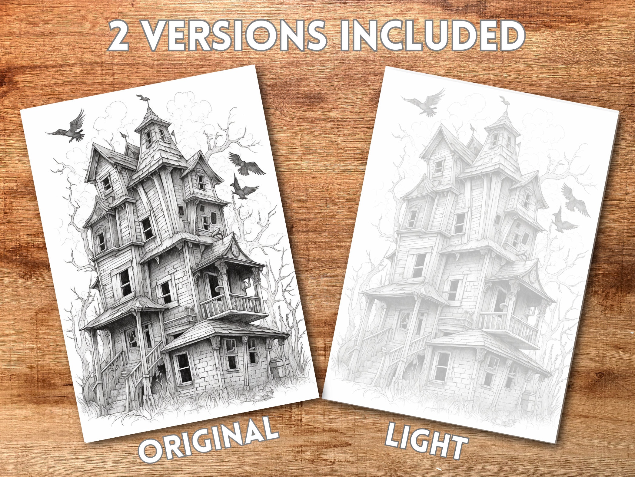 30 Haunted House Coloring Pages, Halloween Printables, Spooky Season ...