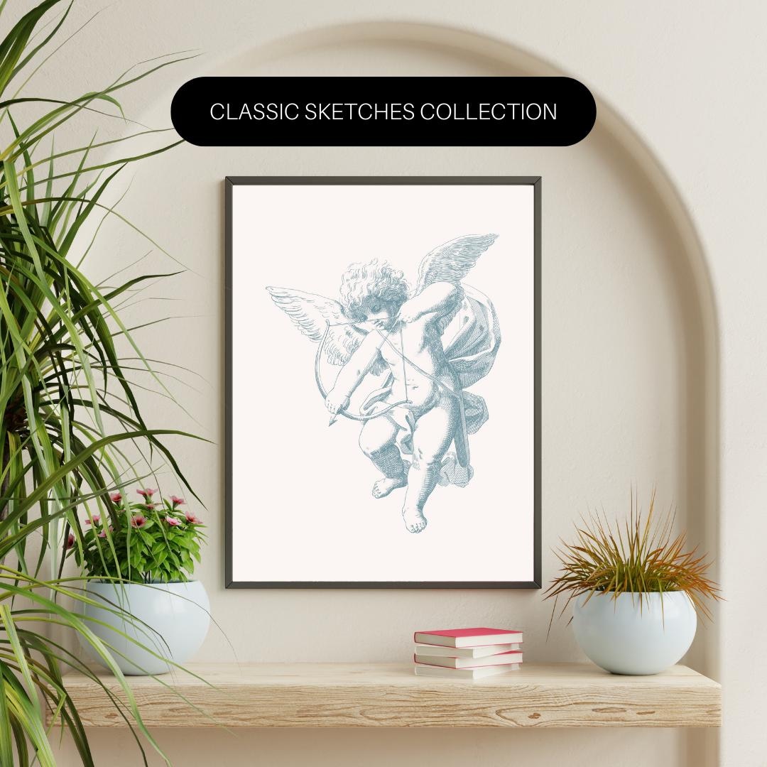 Renaissance Cherub Illustration Vintage Mythological Art Print Instant ...