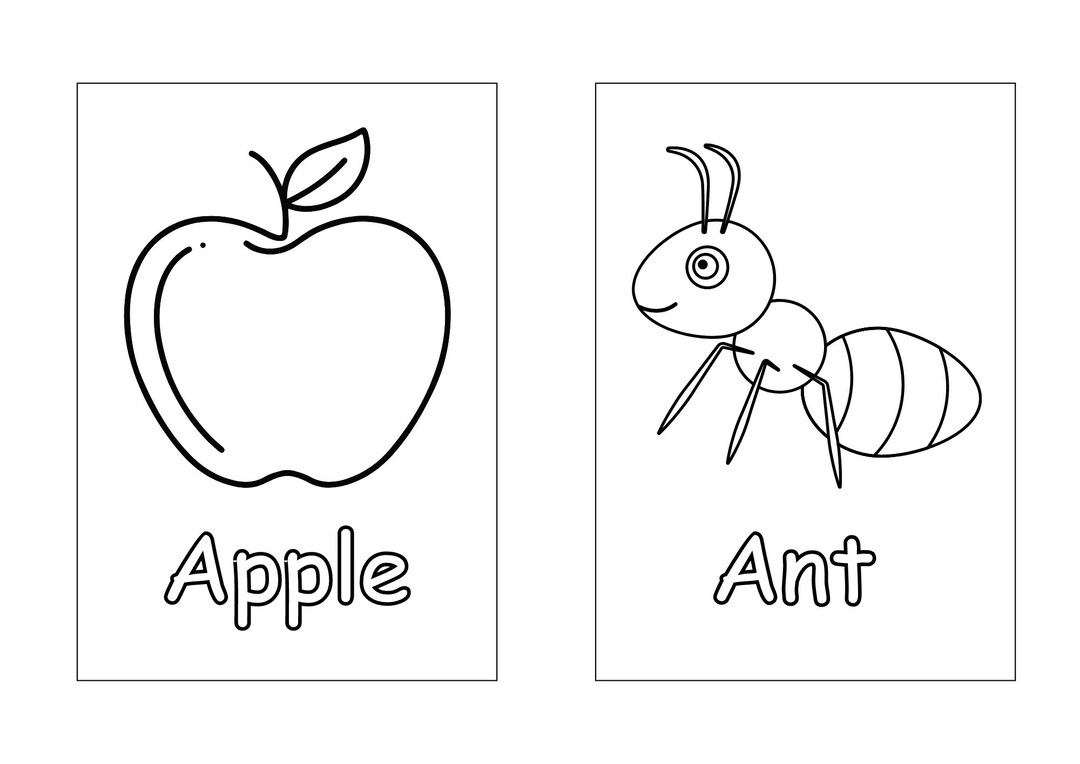 ABC Color Me Flash Cards - Etsy