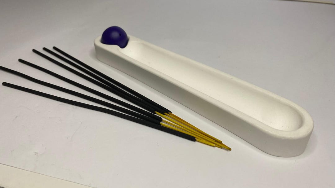 White and Purple Incense Holder, Modern Incense, Stone Powder Incense ...
