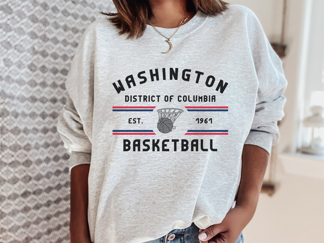 Washington Retro Style Basketball Sweatshirt Crewneck, Cute Vintage ...