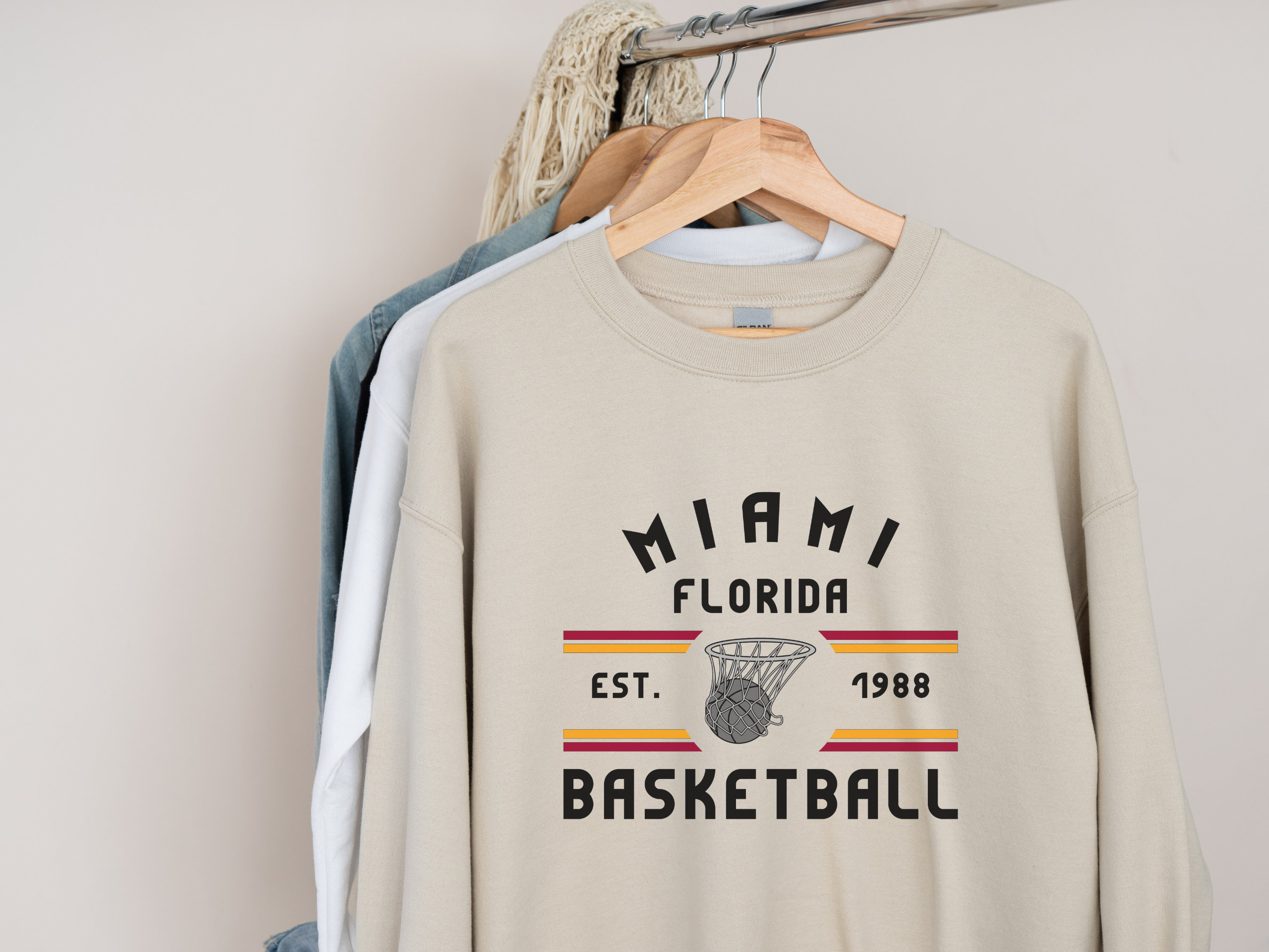 Miami Vintage Game Day Basketball Sweatshirt, Retro 90s Miami Crewneck ...