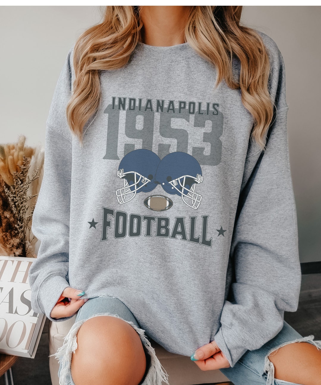 Indianapolis Vintage Style Football Sweatshirt Crewneck, Indy Game Day ...