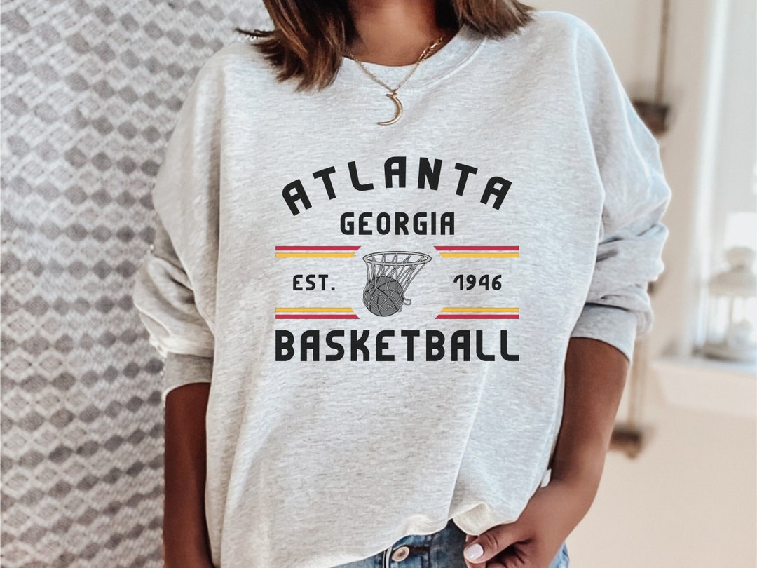Atlanta Vintage Style Basketball Sweatshirt, Retro 90s Atlanta Crewneck ...