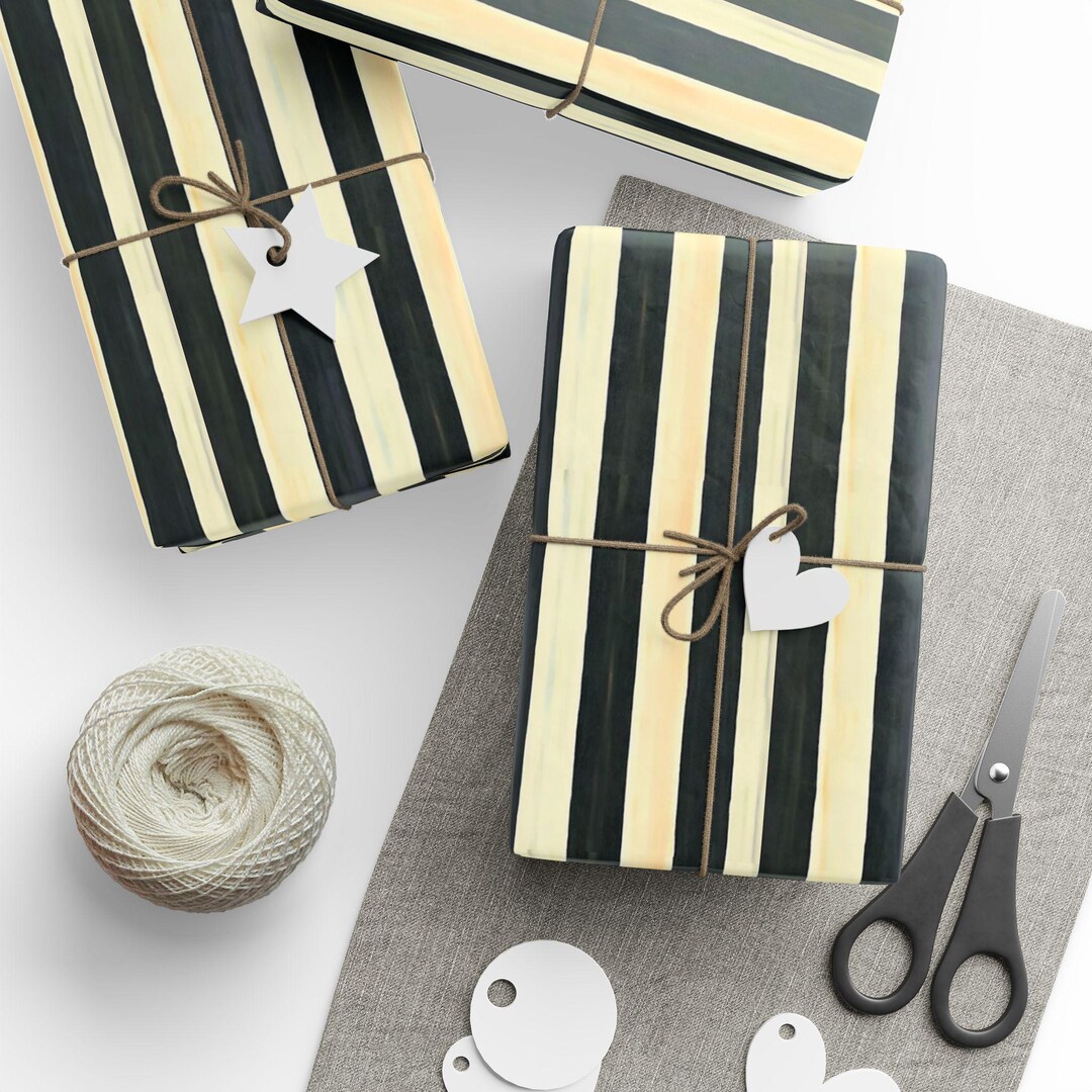 Wrapping Papers, Mackenzie Childs-inspired Stripes Gift Wrap, Elegant ...