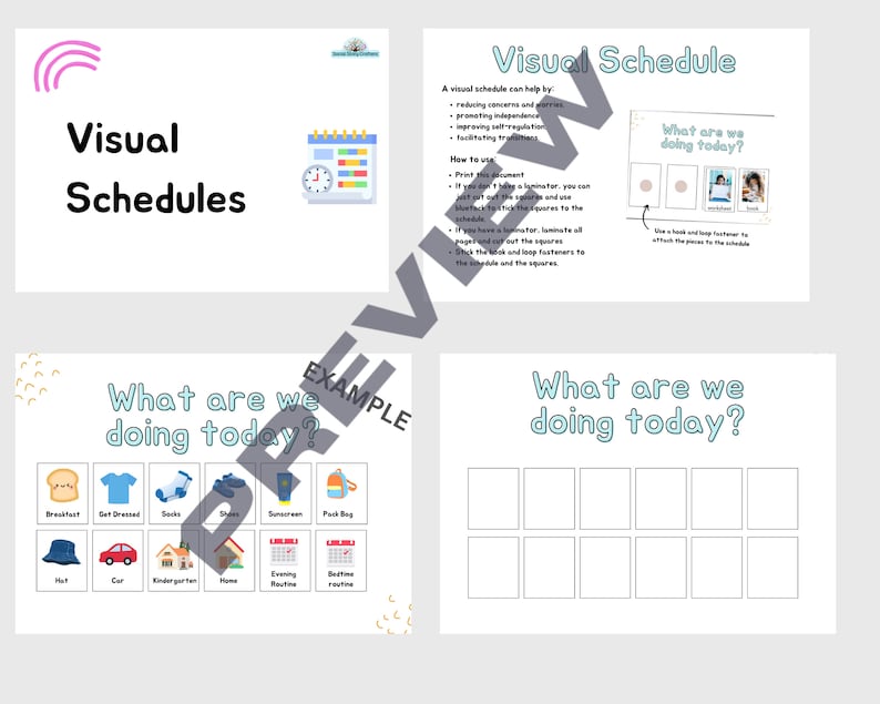 Visual Schedule Printable Weekly Schedule Routines Autism Resources ...