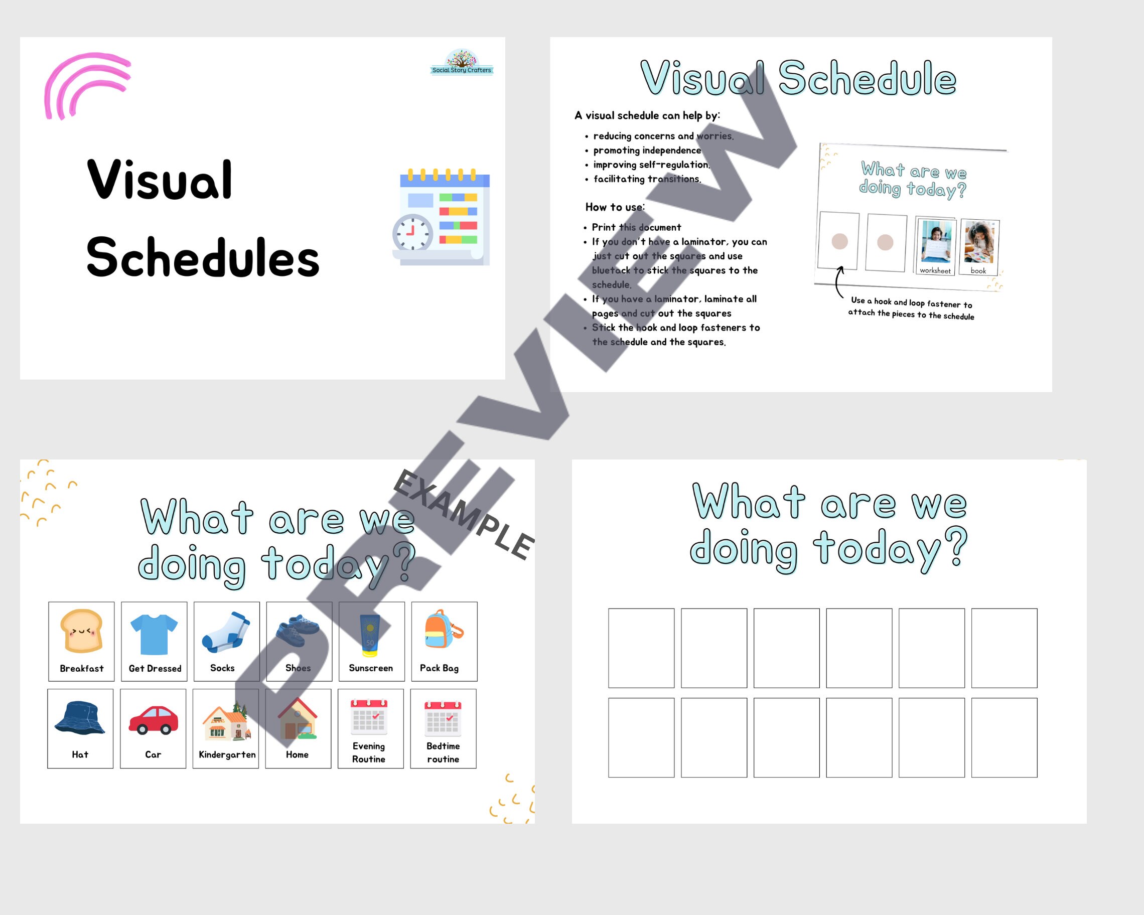 Visual Schedule Printable Weekly Schedule Routines Autism Resources ...
