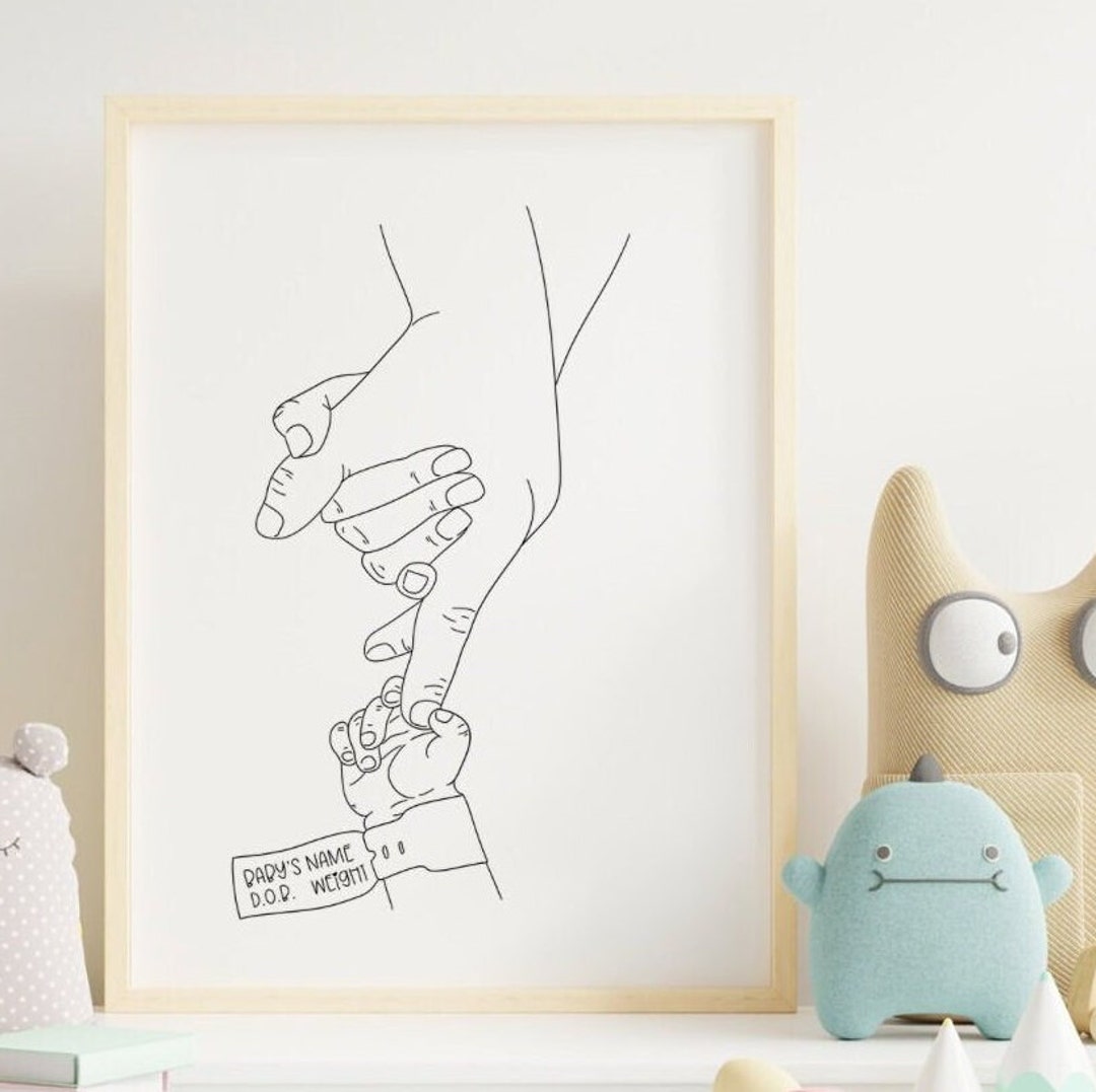 New Baby Line Art Poster, NICU Baby Line Art Poster, Gifts for New Moms ...