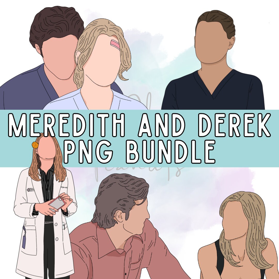 Meredith Grey and Derek Shepherd PNG Bundle, Grey’s Anatomy Digital ...