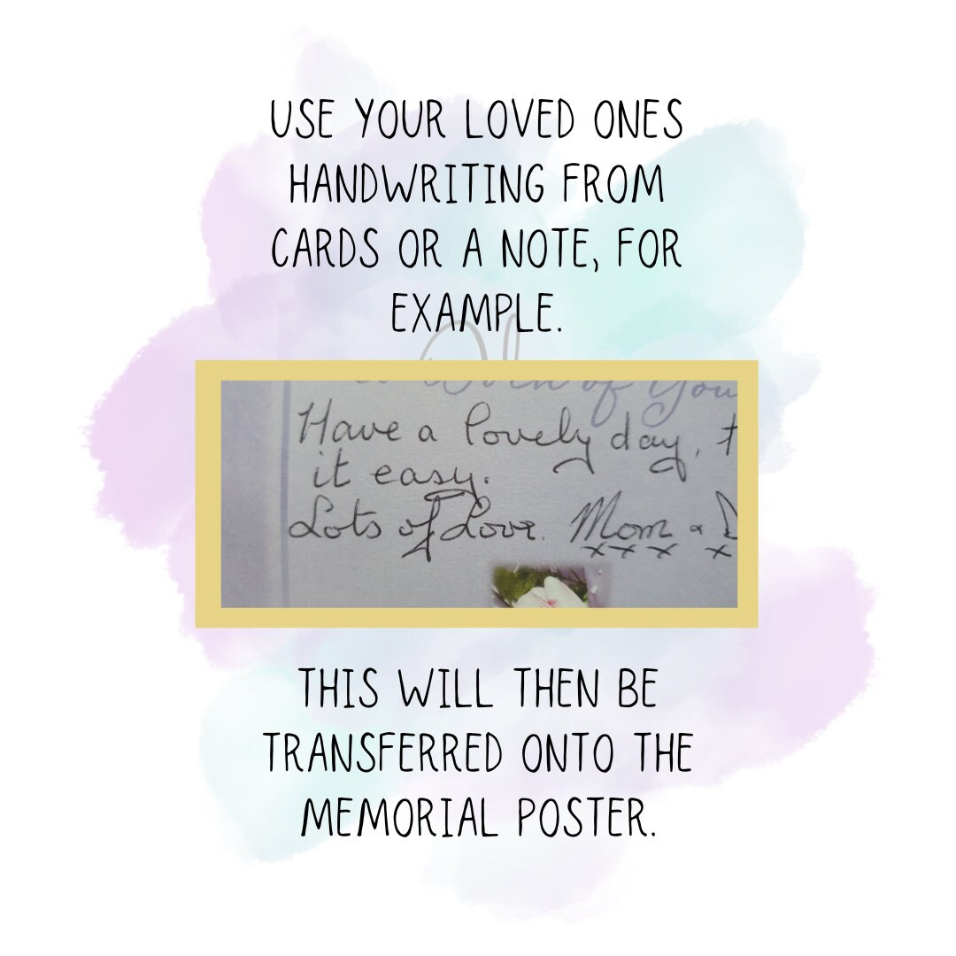 Personalised Handwriting Memorial Picture, Message From a Loved One ...