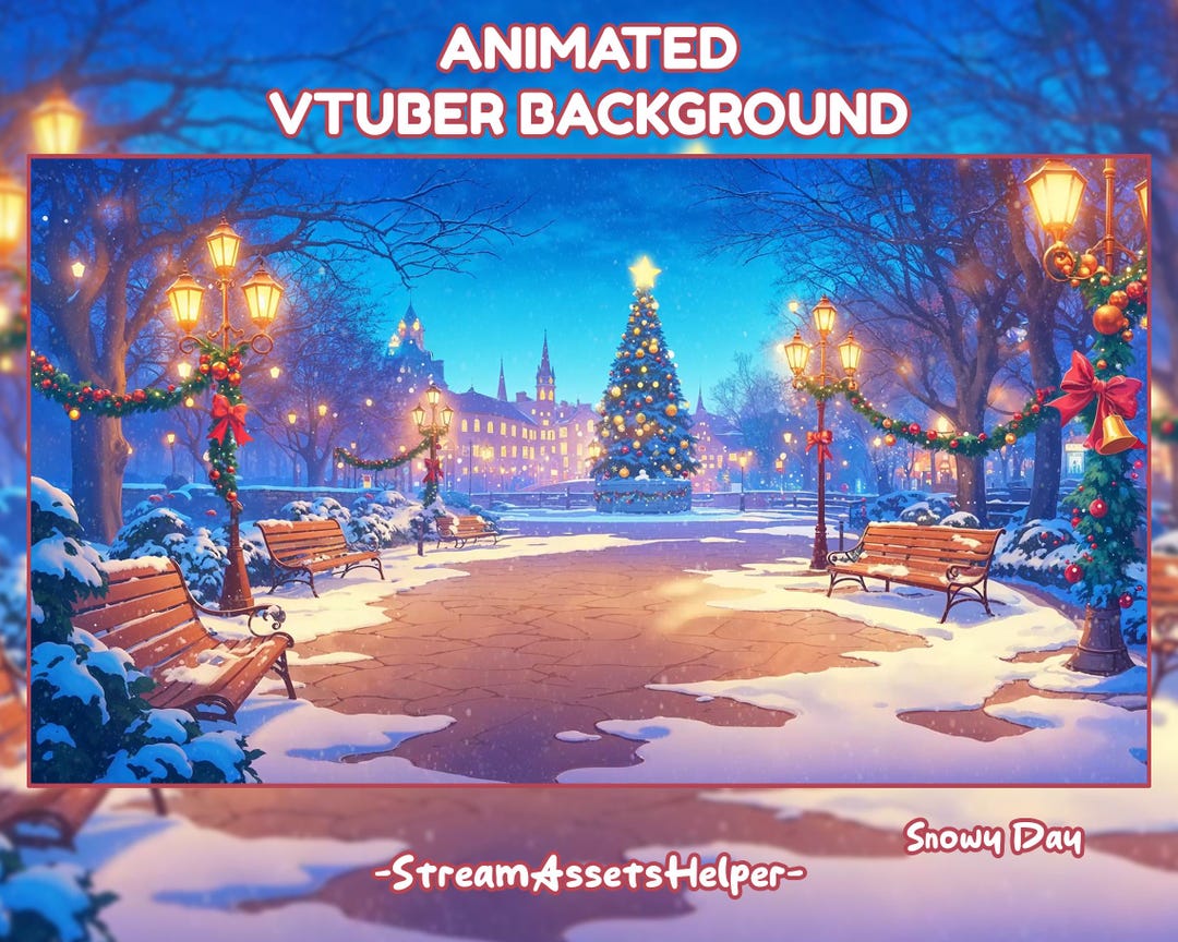 VTUBER Background Snowy Day, Aesthetic Screen, Stream Assets, Perfect ...