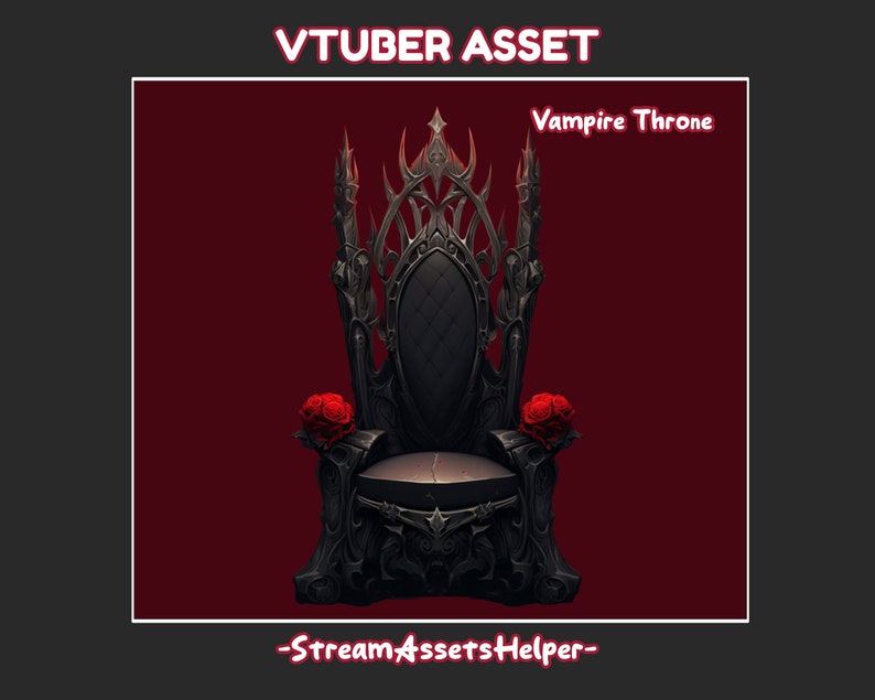 VTUBER Vampire Throne Assets Bundle / Black Golden Demonic / Gothic ...