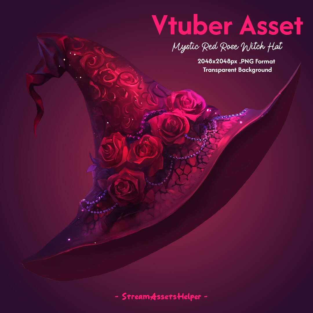 Witch Hat Vtuber Stream Decoration for Vtube Streamer, Halloween ...