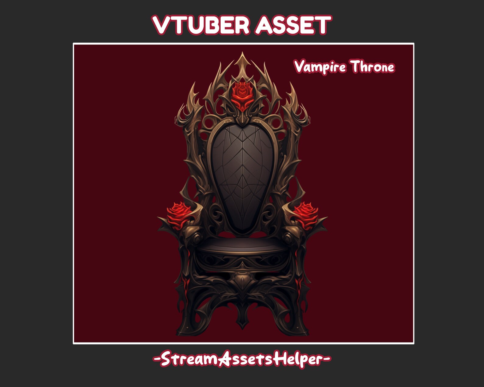 VTUBER Vampire Throne Assets Bundle / Black Golden Demonic / Gothic ...
