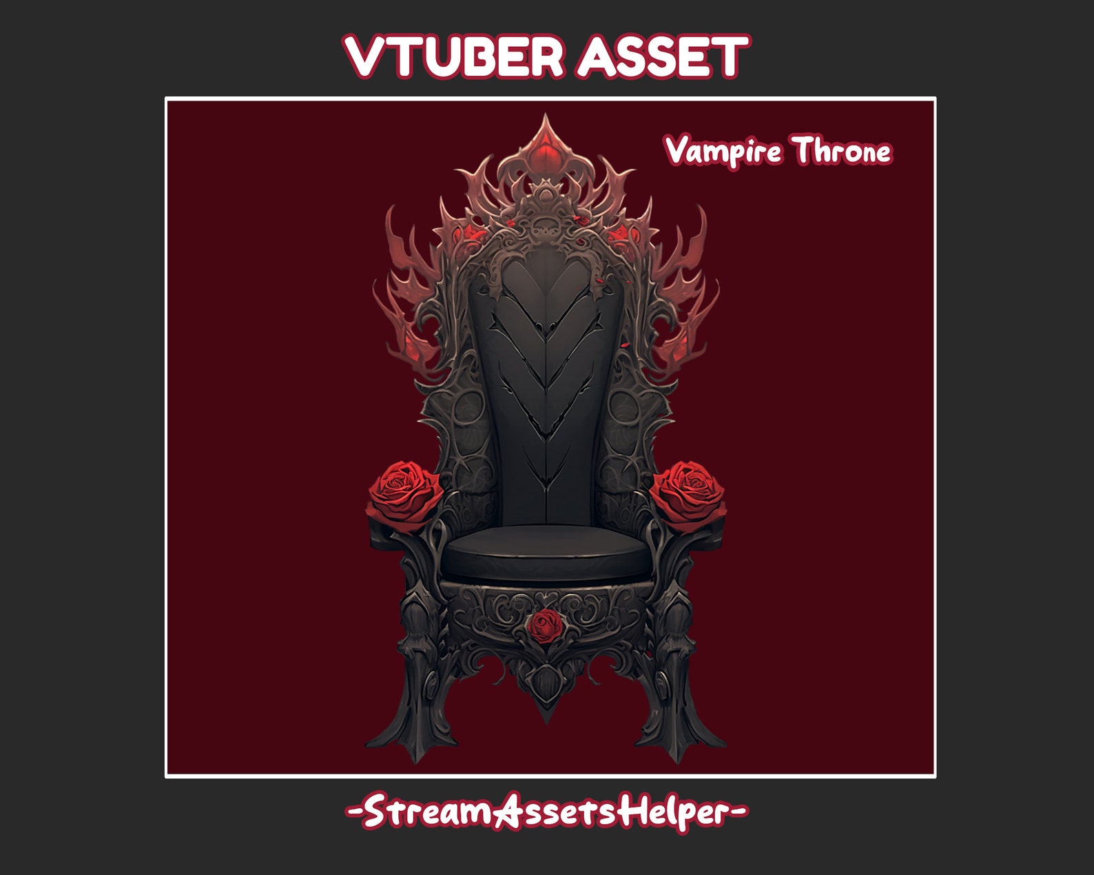 VTUBER Vampire Throne Assets Bundle / Black Golden Demonic / - Etsy