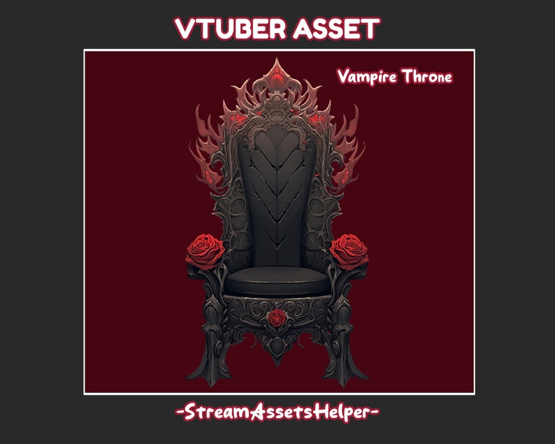 VTUBER Vampire Throne Assets Bundle / Black Golden Demonic / Gothic ...