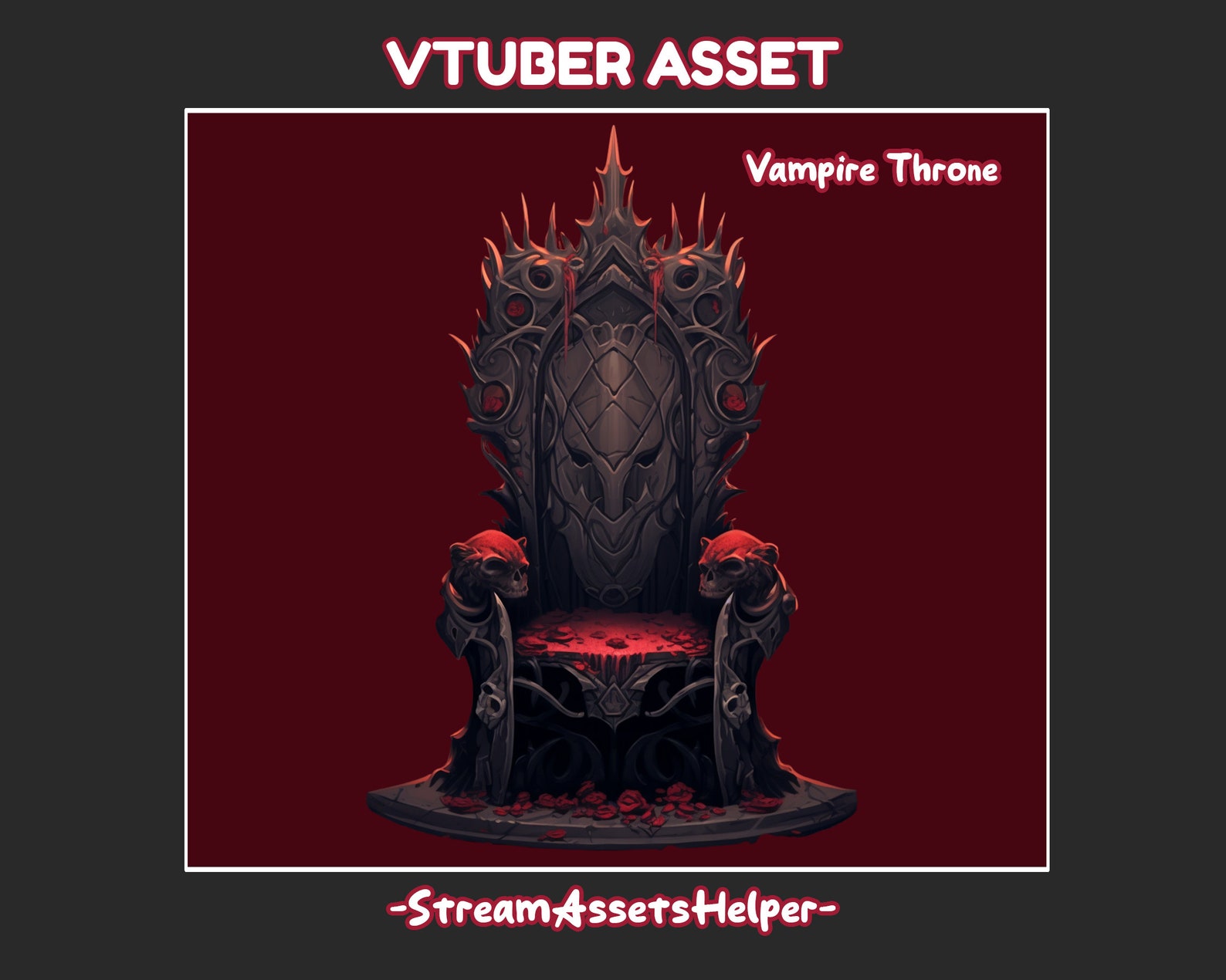 VTUBER Vampire Throne Assets Bundle / Black Golden Demonic / - Etsy