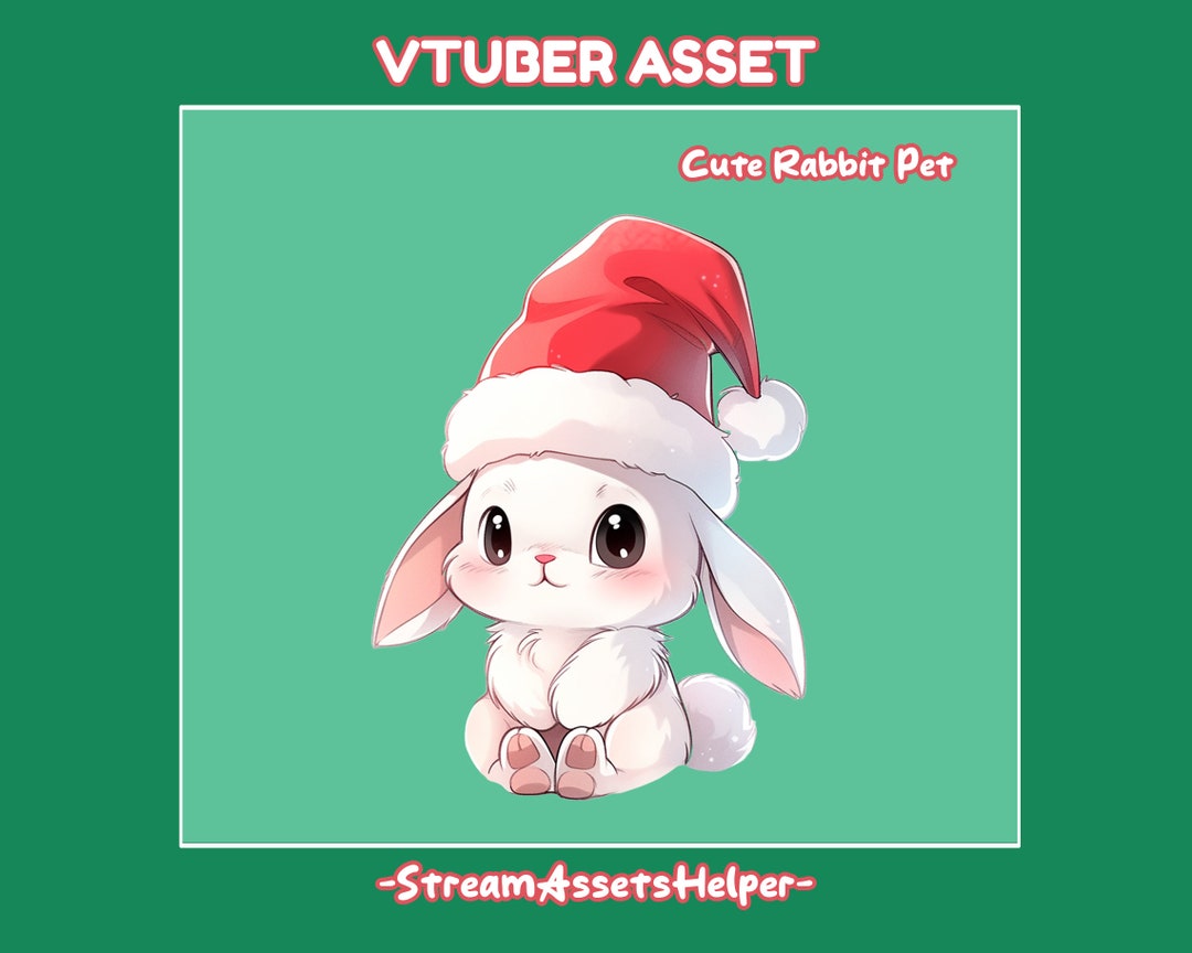 VTUBER Pet Cute Rabbit, Christmas Holiday Animal, Streamer Decoration ...