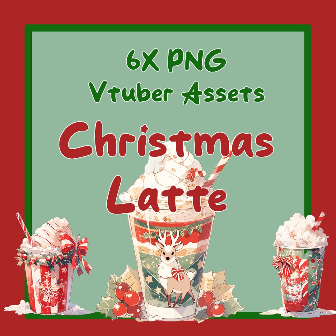 6X Christmas Hot Latte for Vtubers , Vtube Streaming Assets Vtubing ...