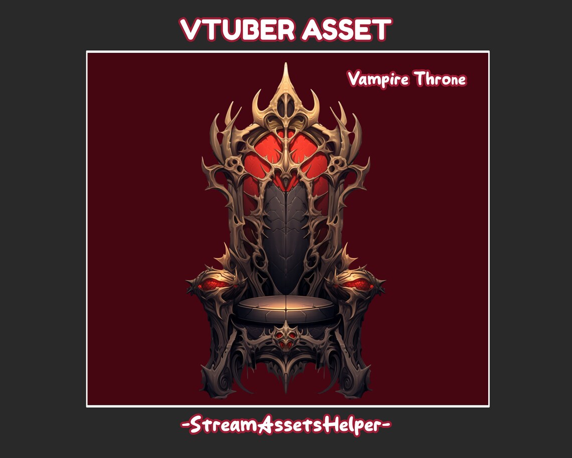 VTUBER Vampire Throne Assets Bundle / Black Golden Demonic / - Etsy
