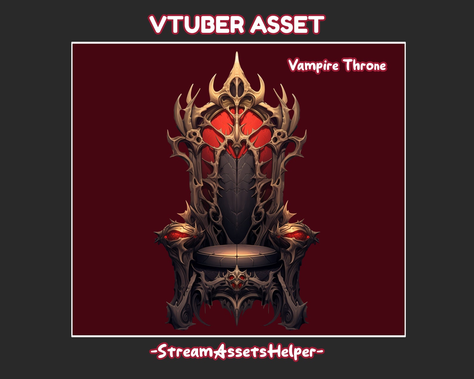 VTUBER Vampire Throne Assets Bundle / Black Golden Demonic / Gothic ...