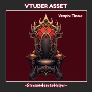VTUBER Vampire Throne Assets Bundle / Black Golden Demonic / Gothic ...