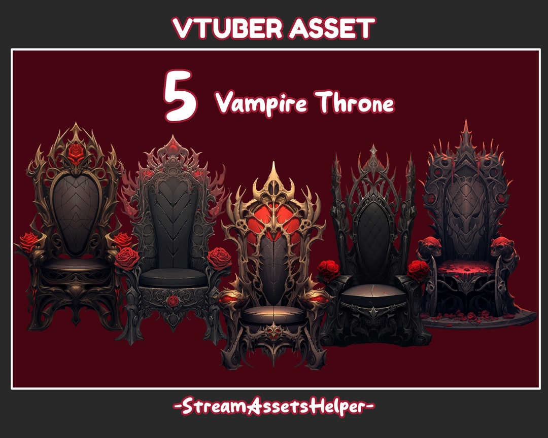 VTUBER Vampire Throne Assets Bundle / Black Golden Demonic / Gothic ...