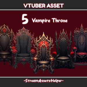 VTUBER Vampire Throne Assets Bundle / Black Golden Demonic / Gothic ...