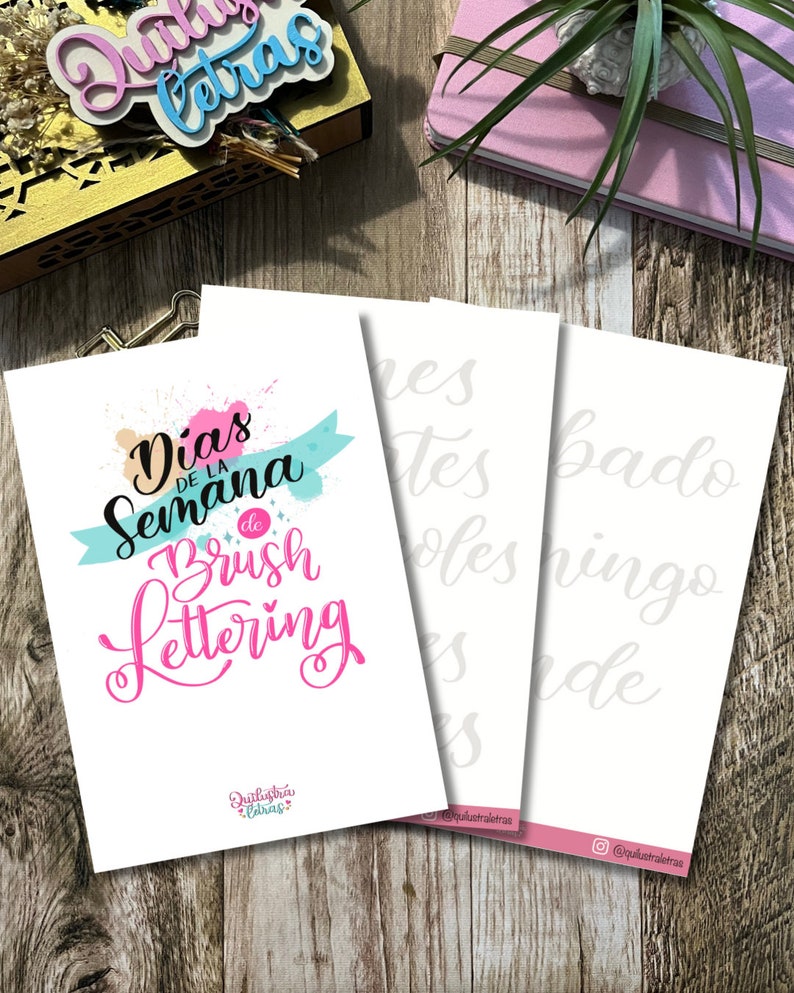 Plantilla caligrafía Brush lettering Días de la semana - Etsy España