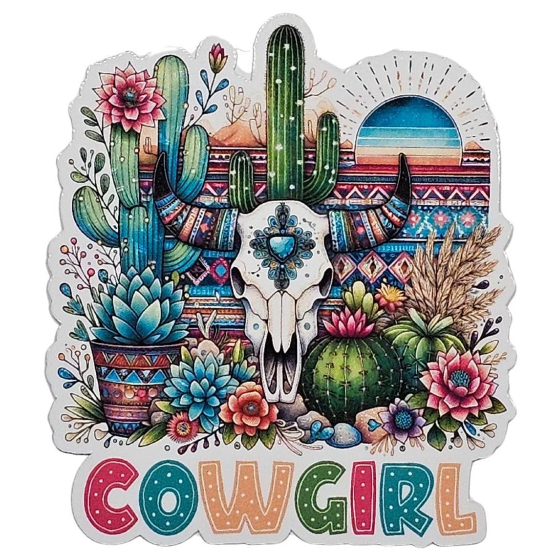 Western Cowgirl Sticker, Waterproof, UV Resistant, for Cowgirls, Water ...