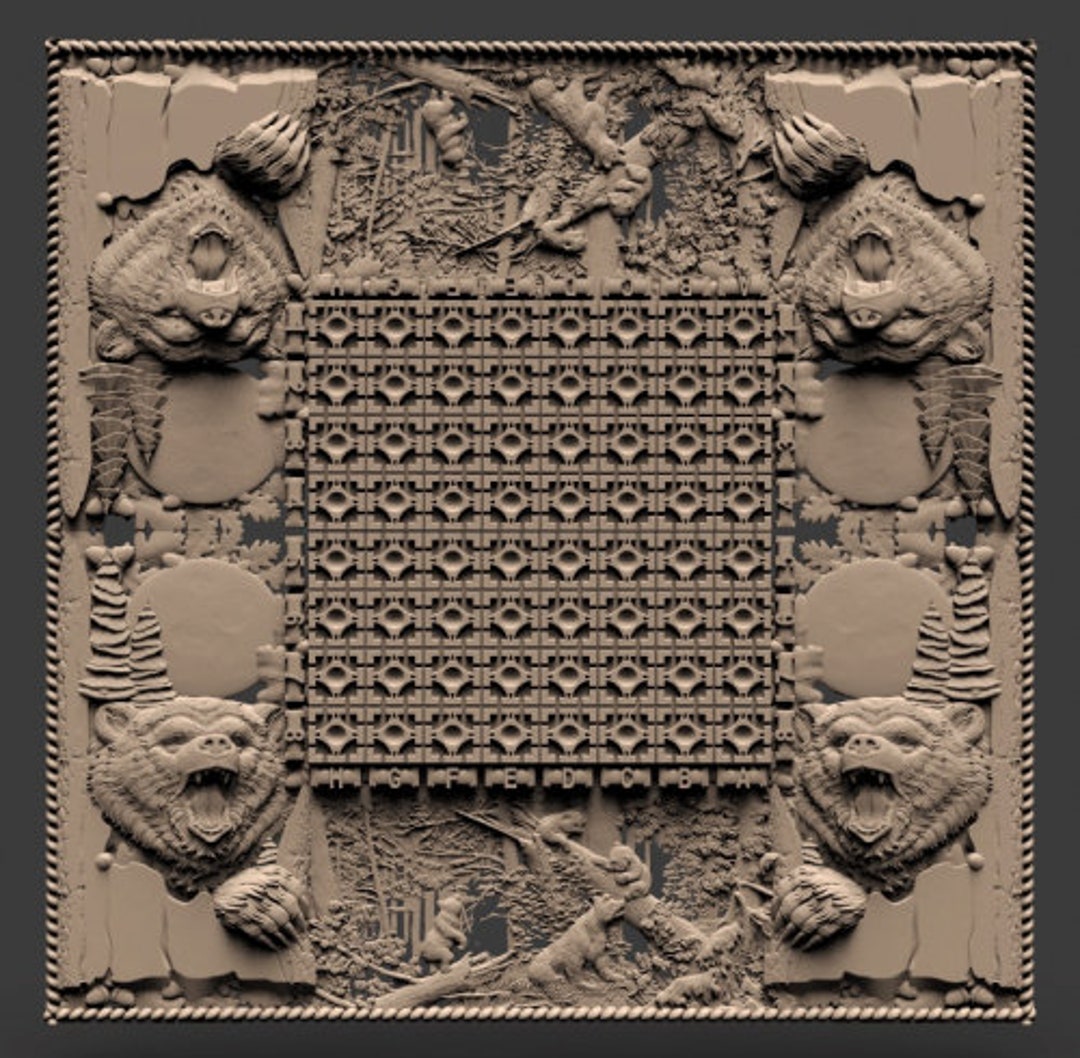 3d Chess Board Model 3d Stl Drawing Files 3d Printer and Cnc Machine 3d Chess Game Drawing Files ...