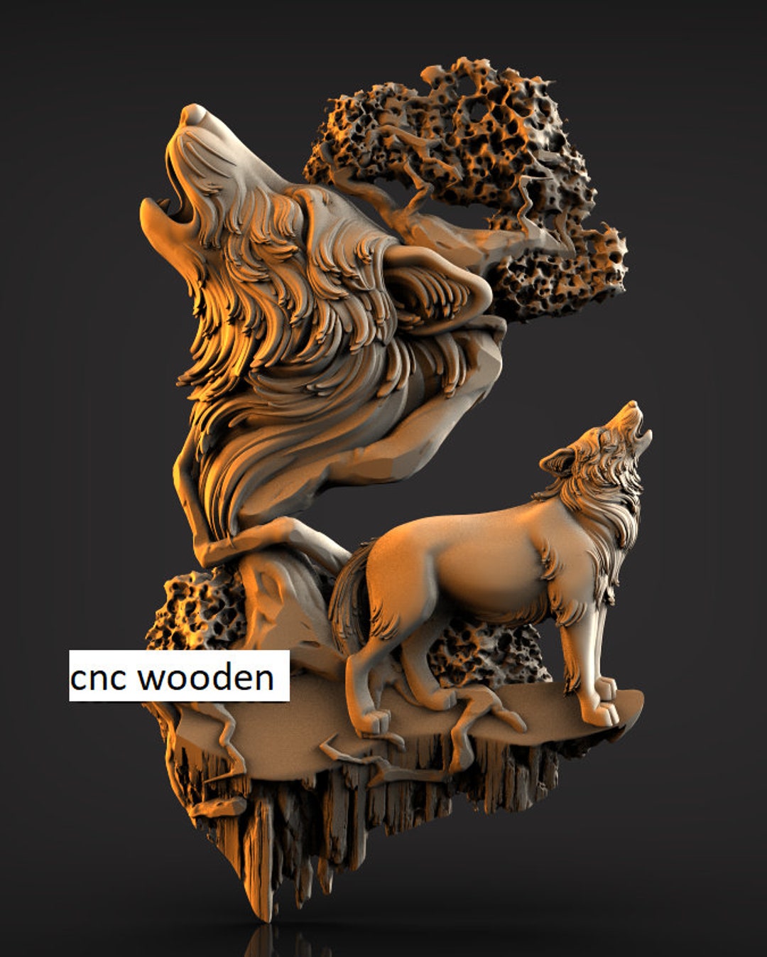 3d Wolf Wolf Relief Model 3d Stl Drawing Files Dor Cnc - Etsy