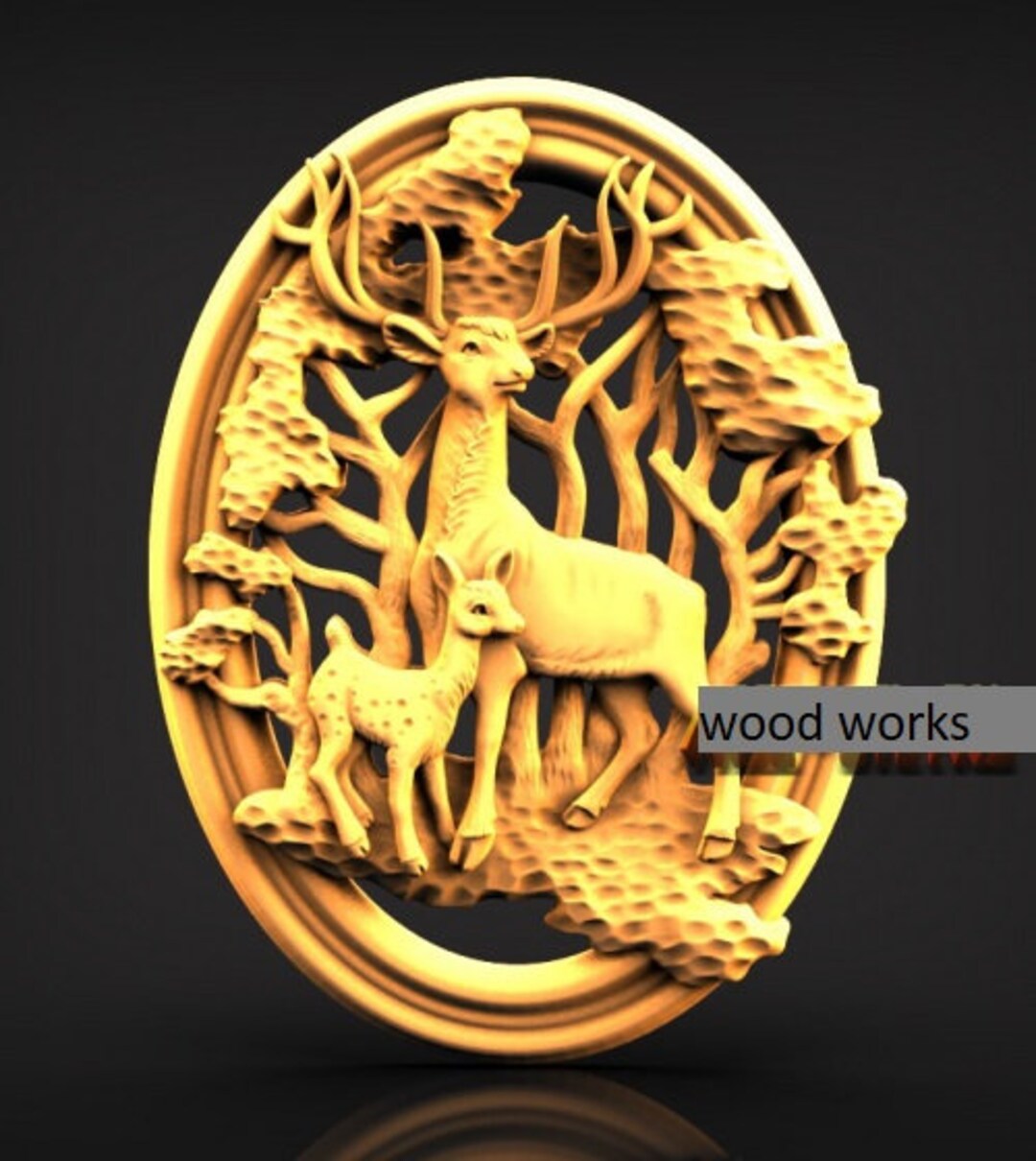 3d Stl Deer Relief Model-vcarve Stl Files, Stl File for Cnc Machine and 3d Printer CNC Router ...