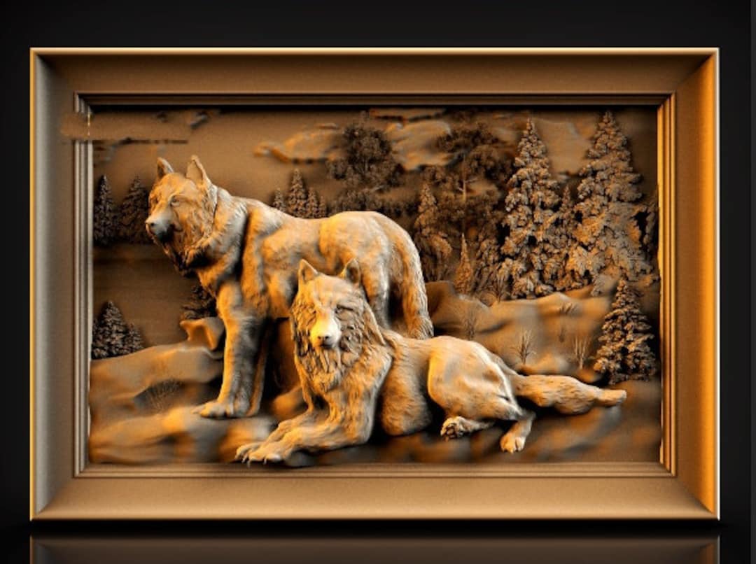 3d Stl File, Stl Files, Vcarve Files, Wolf Relief Model 3d Stl Drawing ...