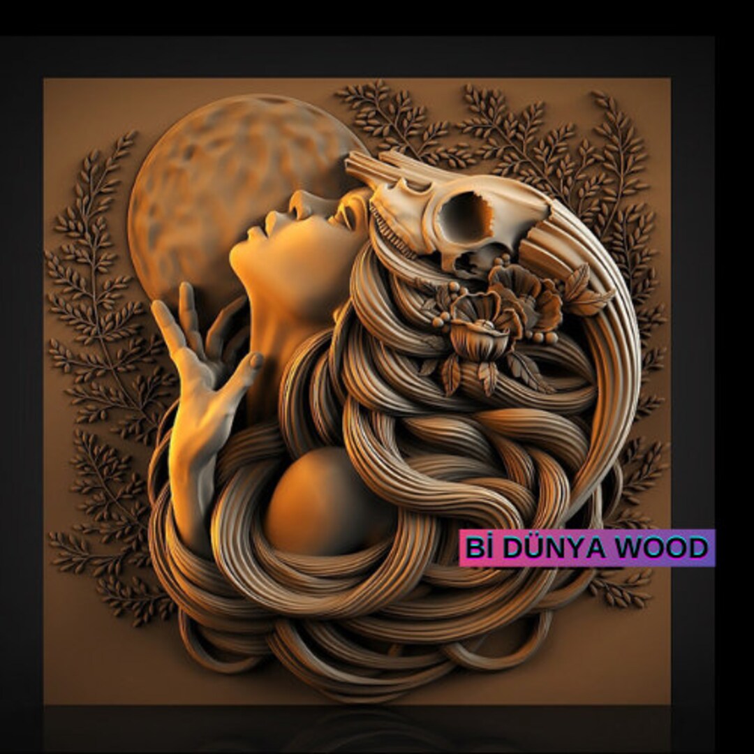 3d Fantastic Woman-moon Stl Files, Vcarve Files, Files for Cnc Machine ...