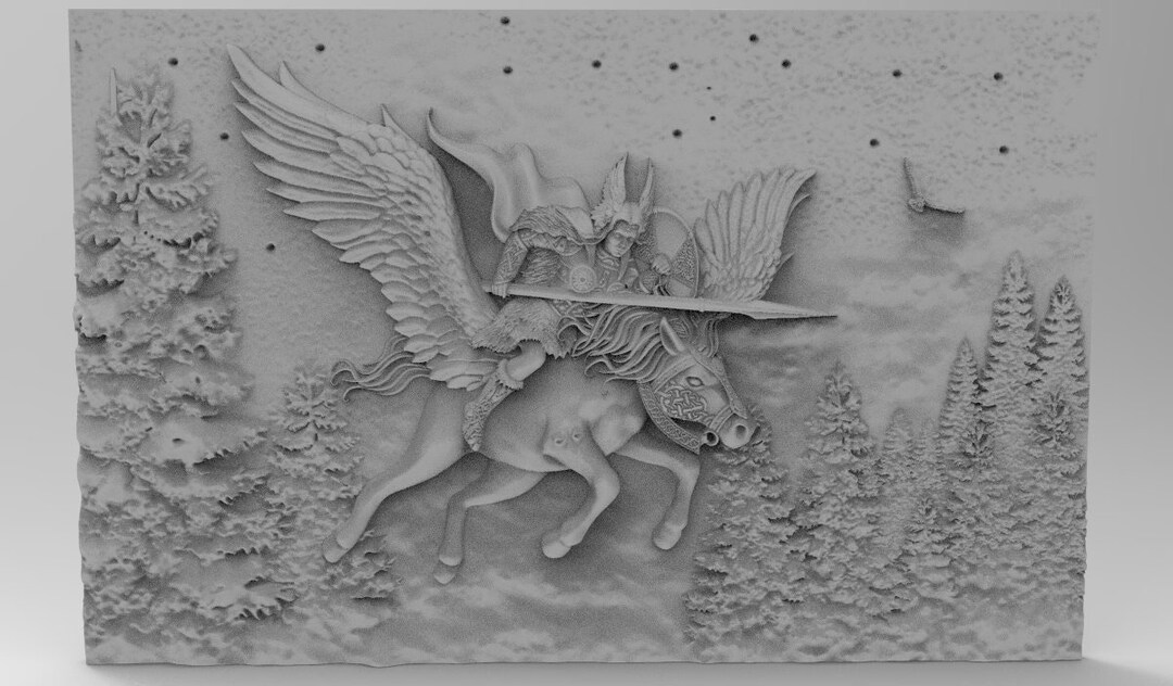3d Horse Warrior Relief Stl Files, Vcarve Files, for Cnc Machine-3d Printer-cnc Router Engraver ...