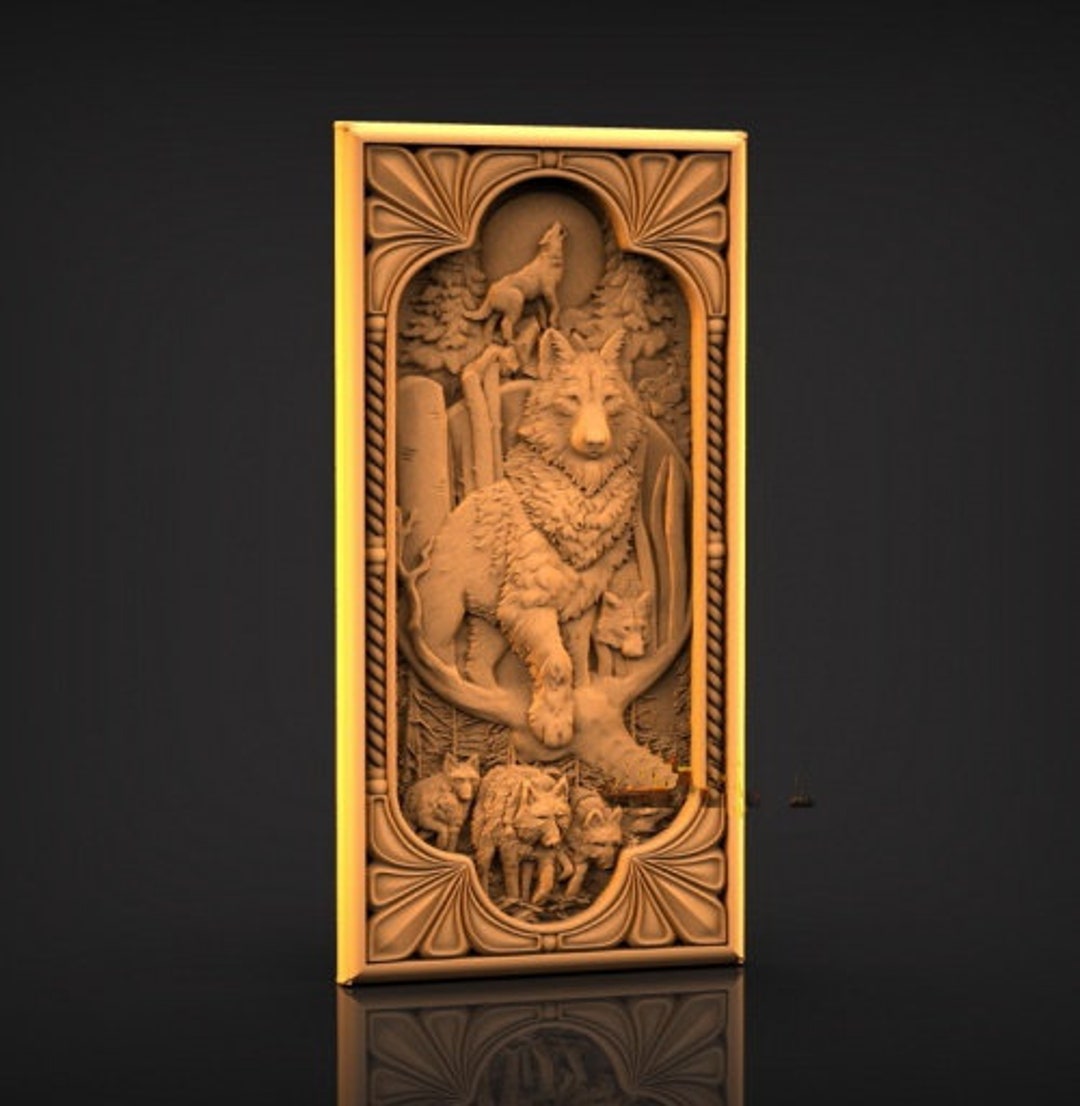 3d Wolf, Wolf Relief Model Stl Files, Vcarve Files, for Cnc Machine-cnc ...