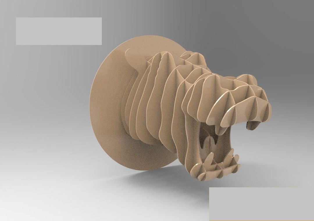 Parametric Rhino,wooden Rhino Head,cnc Dxf Files,laser Machine,cutting ...