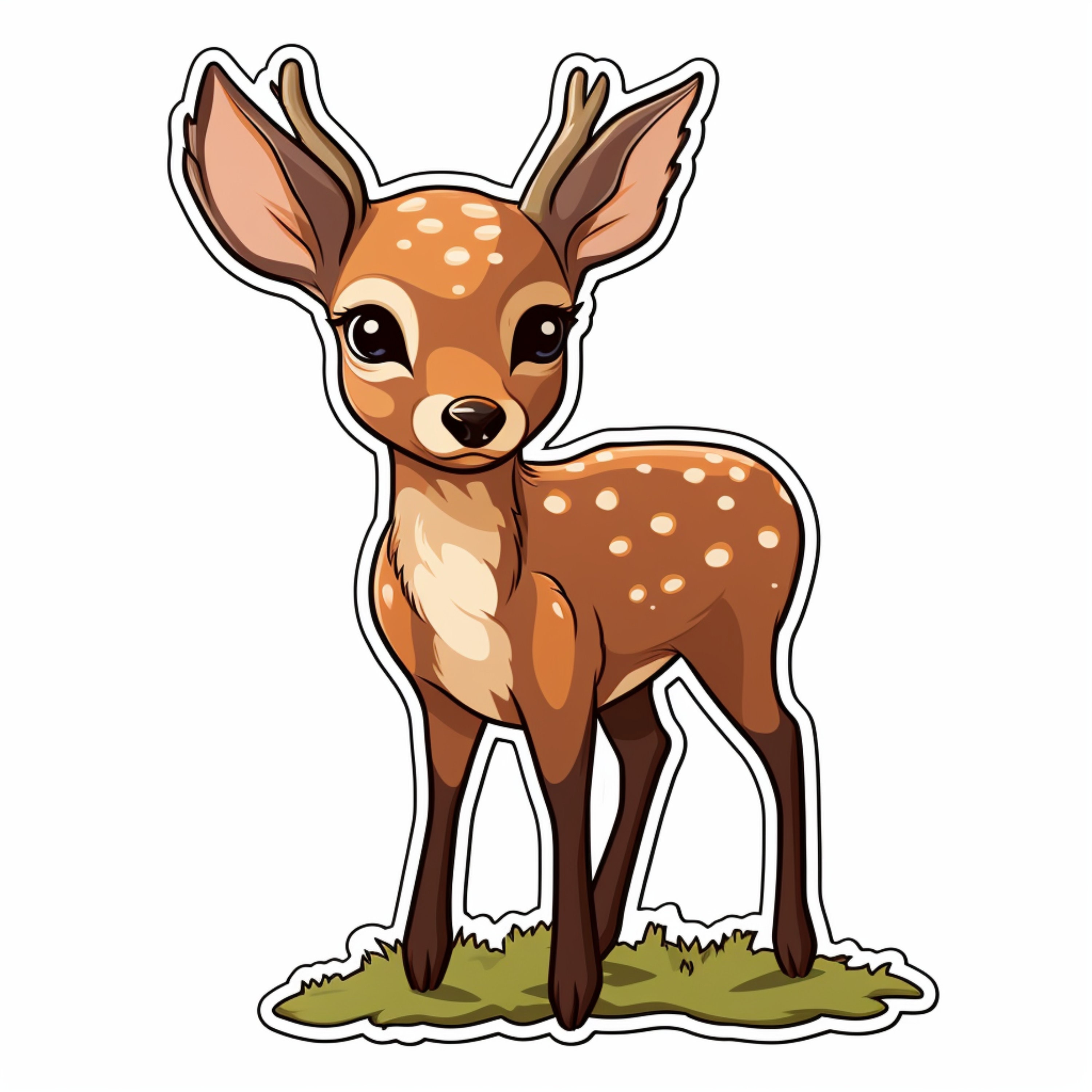 Cute Deer Standing Sticker Etsy