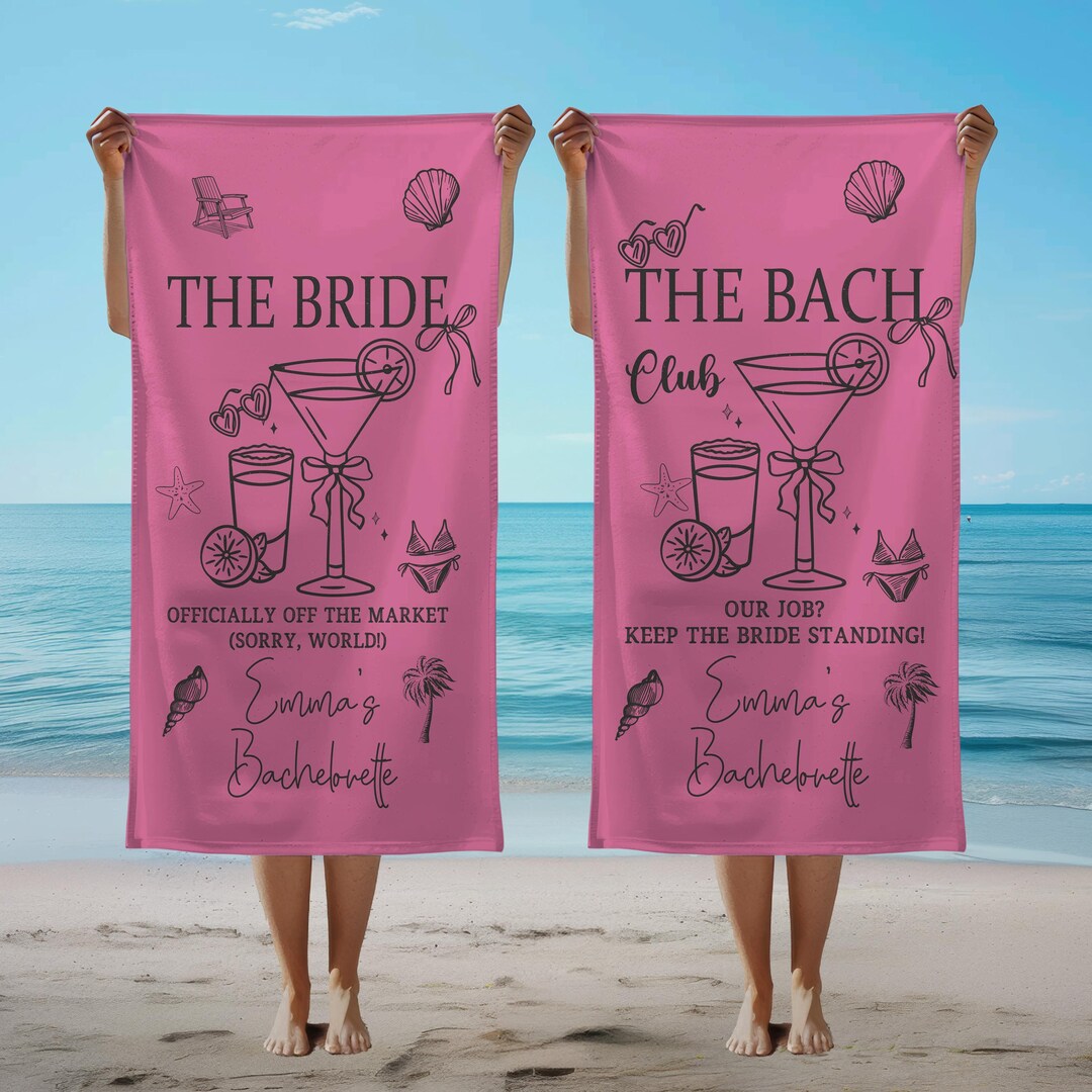 Custom Bachelorette Beach Towel,retro Margarita Bachelorette Towels ...