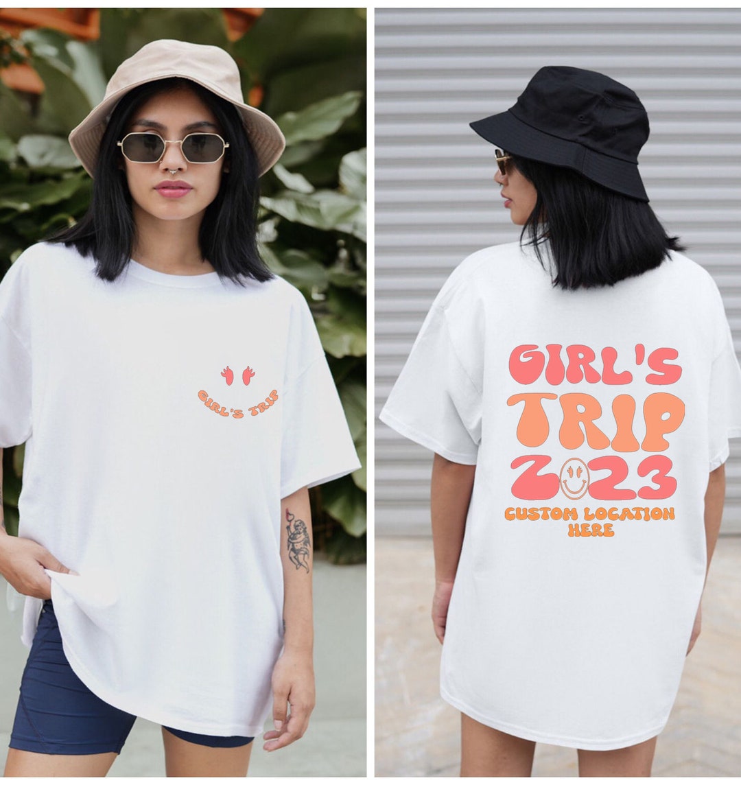 Comfort Colors Custom Girls Trip 2025 Shirt, Oversized Summer Shirt, Girls Weekend, Aesthetic ...