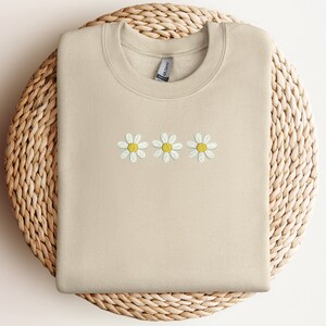 Daisies Embroidered Crewneck, Daisy Comfort Color Shirt. Flower ...