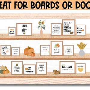 Fall Quotes and Phrases Bulletin Board Kit or Classroom Door Decoration ...