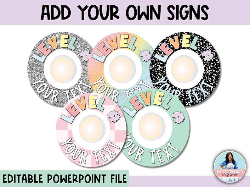 Push Light Voice Level Signs - Editable Voice Level Tap Light Posters ...