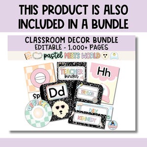 Composition Notebook Welcome Banner for Classroom - Editable Pennants ...