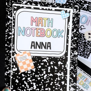 Half Sheet Label Subject Covers for Journals or Folders - Editable ...